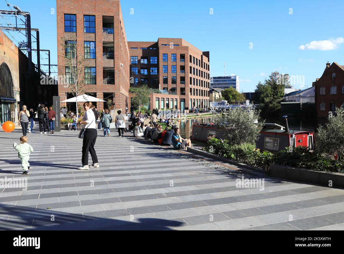 Autumn sunshine on Hawley Wharf, restored as a canal-side shopping ...