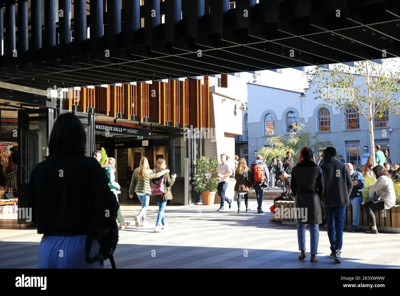 Autumn sunshine on Hawley Wharf, restored as a canal-side shopping ...