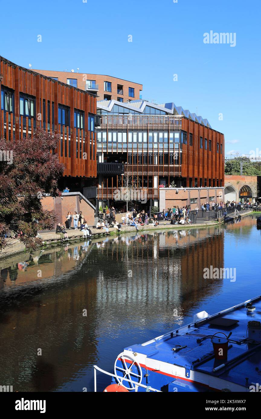 Autumn sunshine on Hawley Wharf, restored as a canal-side shopping ...