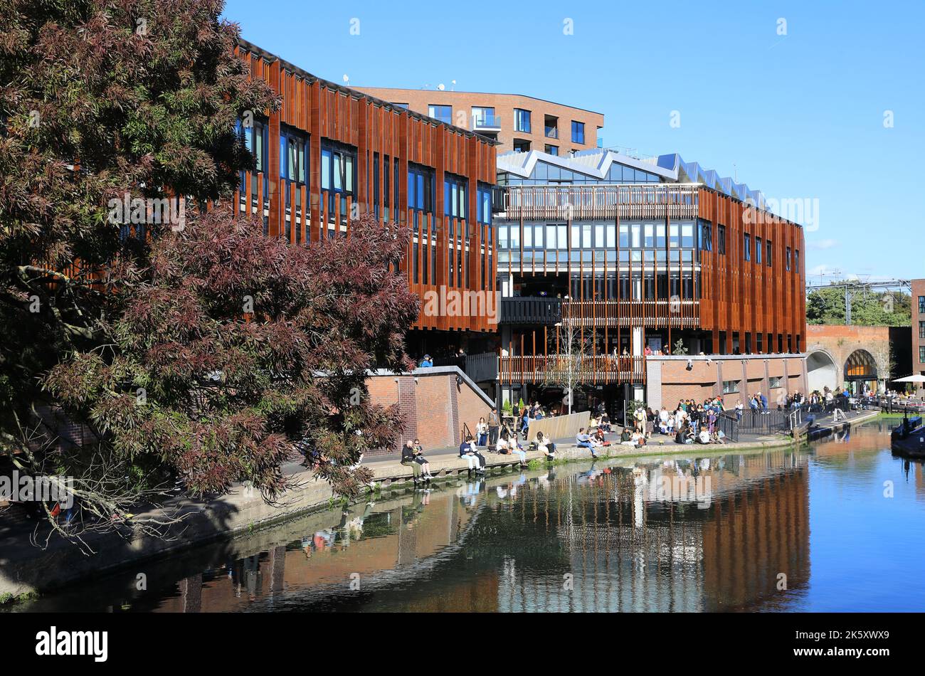 Autumn sunshine on Hawley Wharf, restored as a canal-side shopping ...