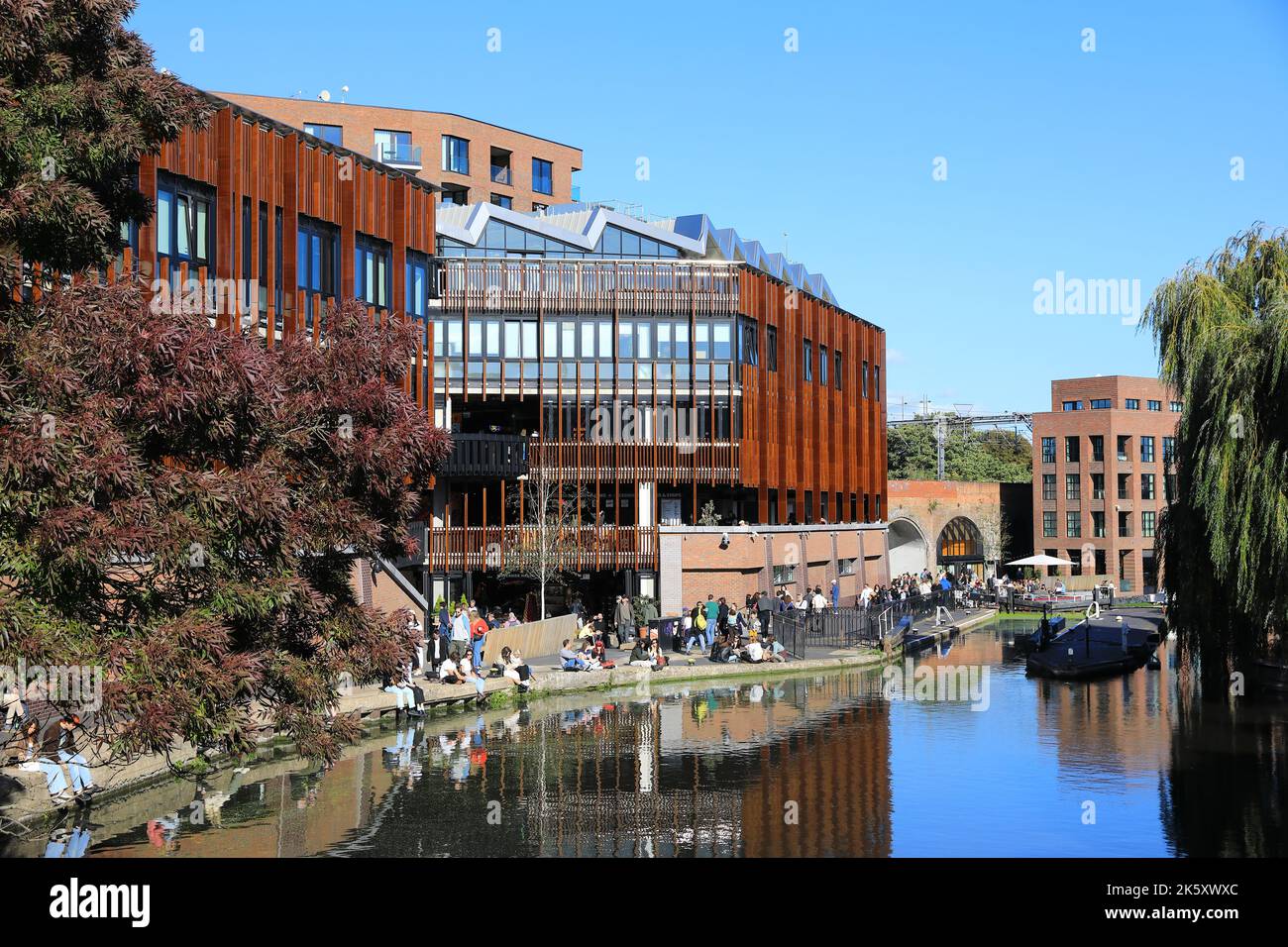 Autumn sunshine on Hawley Wharf, restored as a canal-side shopping ...