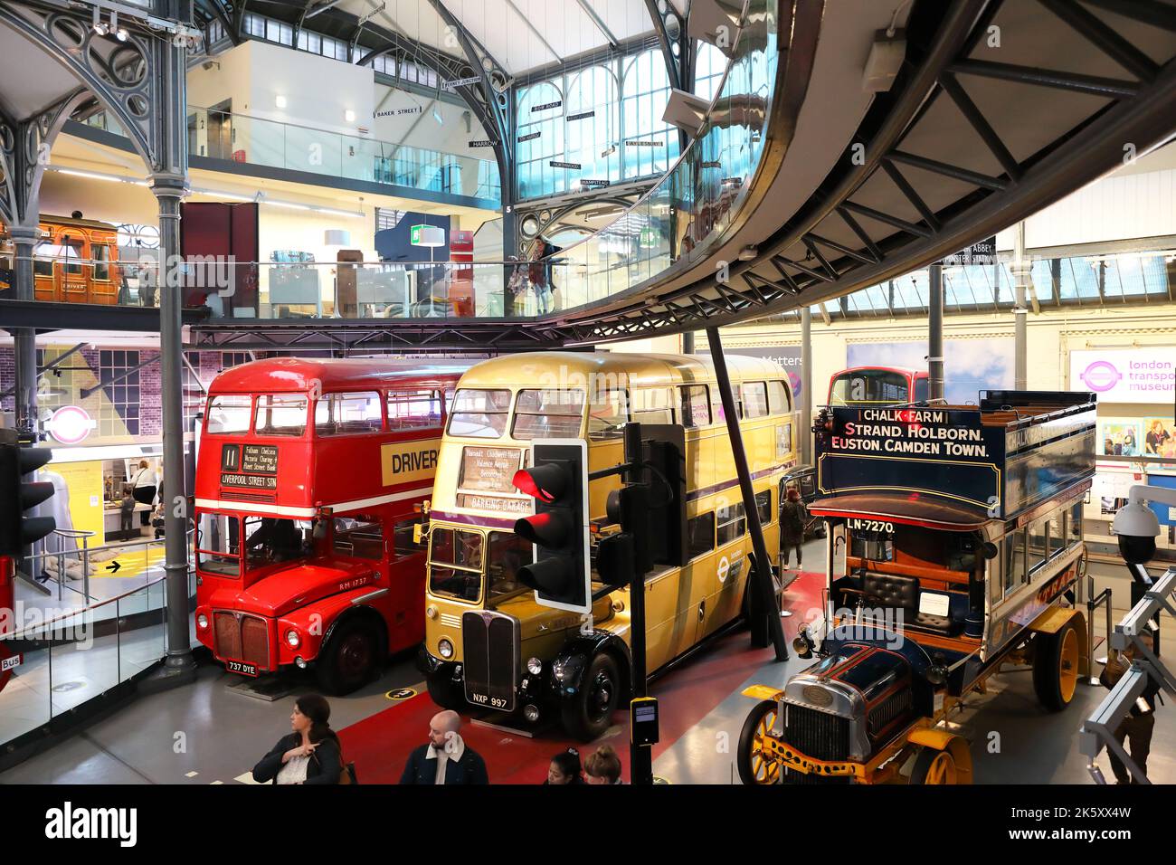 Interior of the London Transport Museum in Covent Garden, in central ...