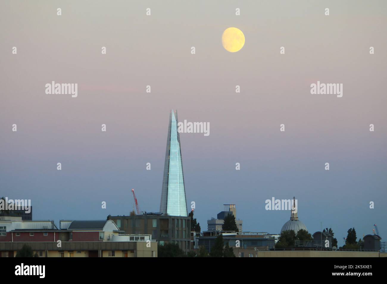 Full moon over the Shard in London, UK Stock Photo - Alamy