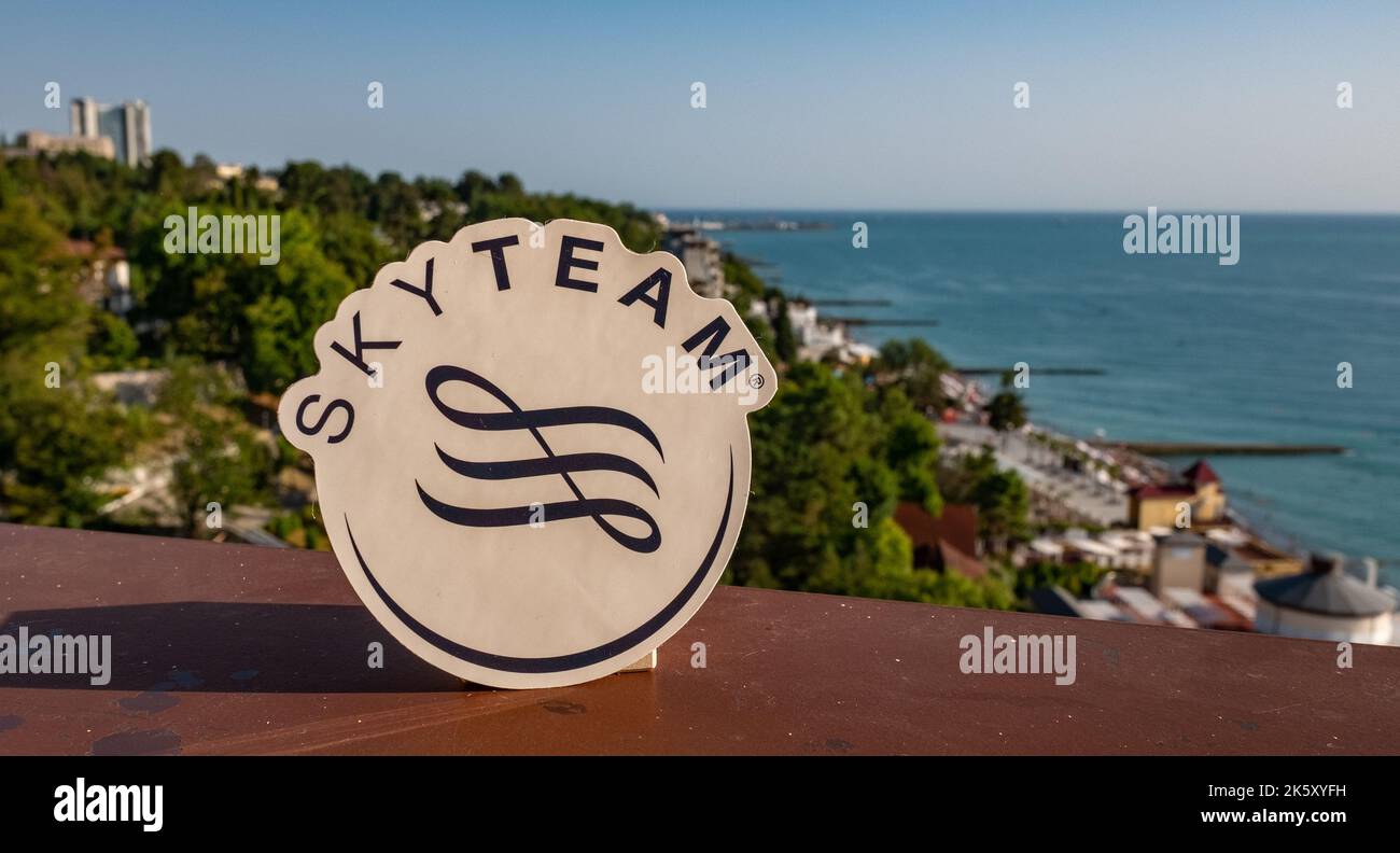 August 26, Sochi, Russia. The emblem of the SkyTeam international ...