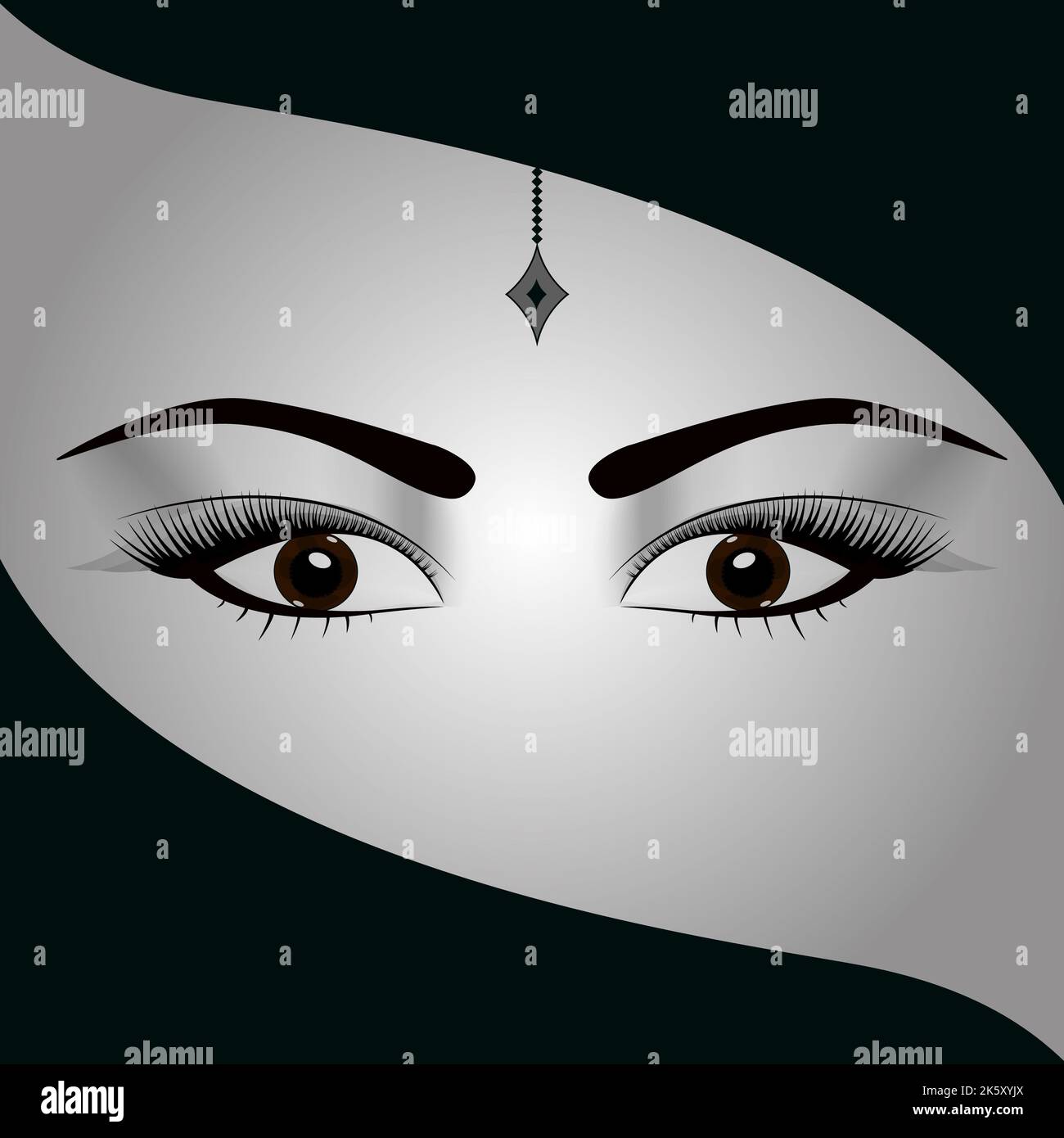 beautiful face of Arabic Muslim woman, illustration Stock Photo - Alamy