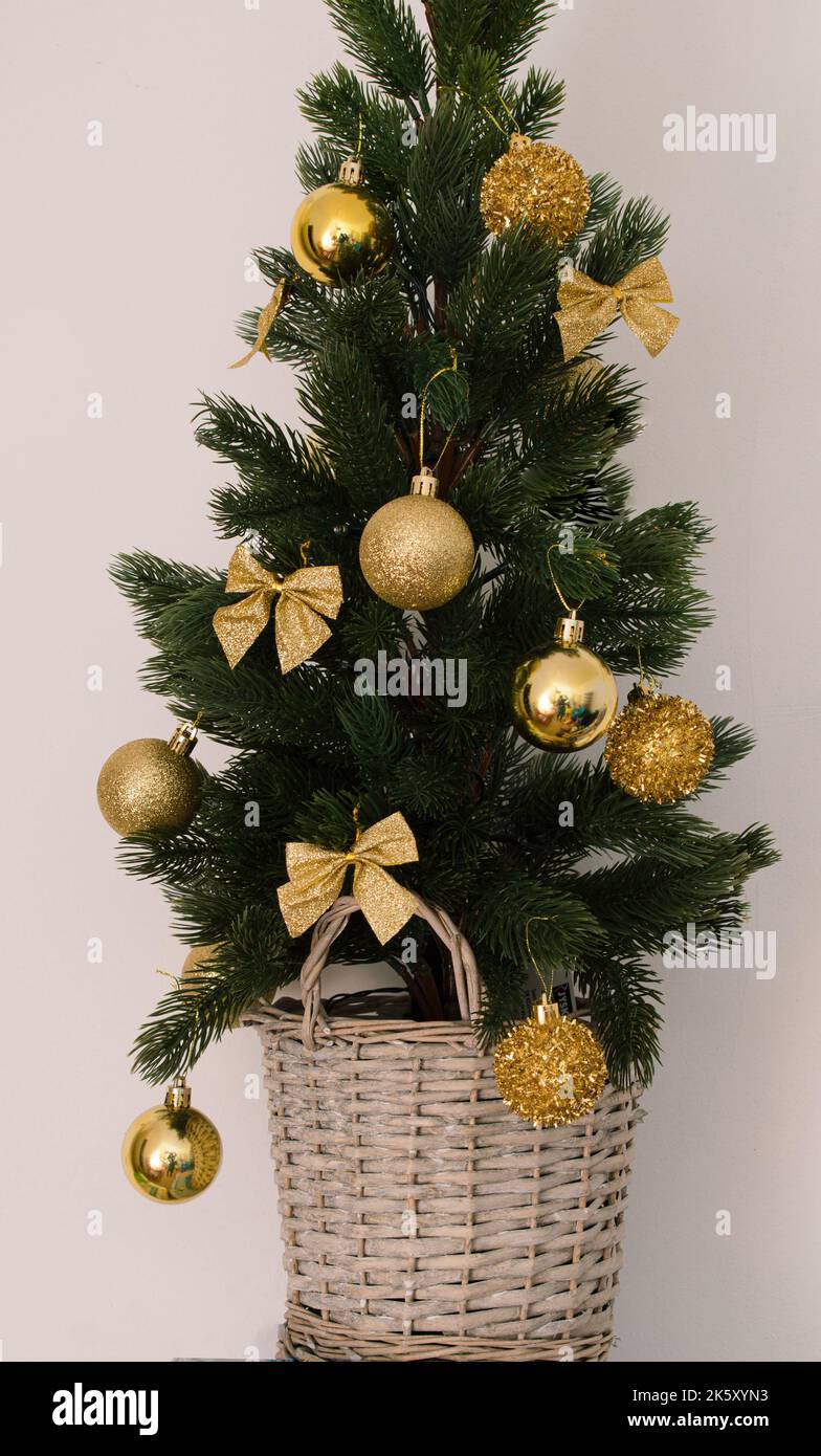 Modern golden christmas ornaments hi-res stock photography and images ...