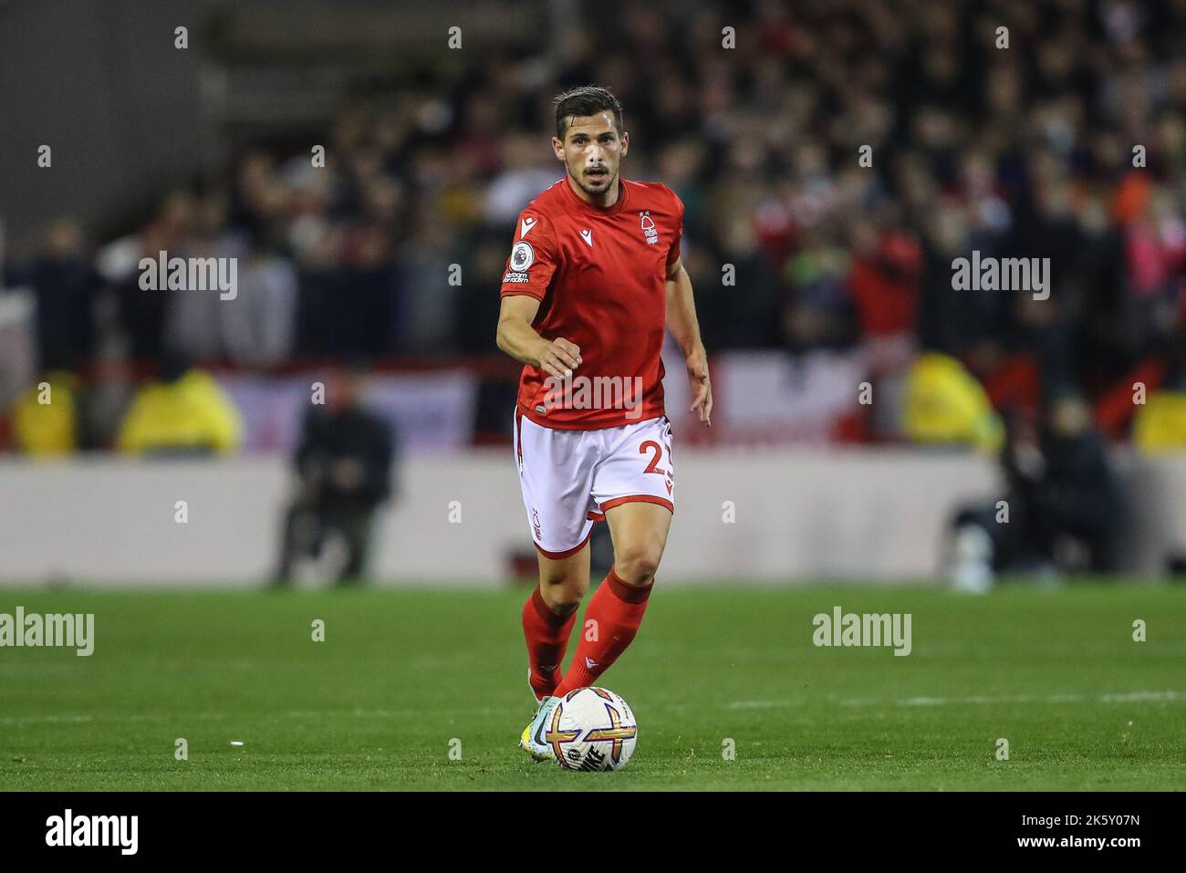 Remo Freuler #23 of Nottingham Forest with the ball during the Premier ...
