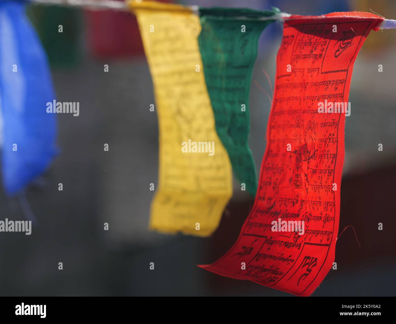 Bright Tibetan prayer flags, Ladakh, Himalayas, North India Stock Photo ...