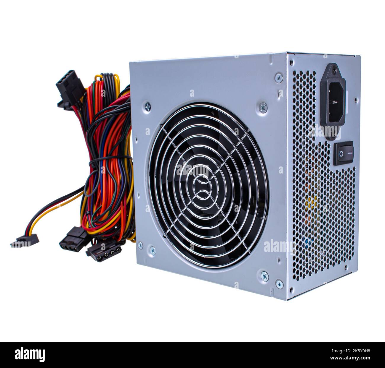 power supply for a computer, a spare part for a computer, on a white ...