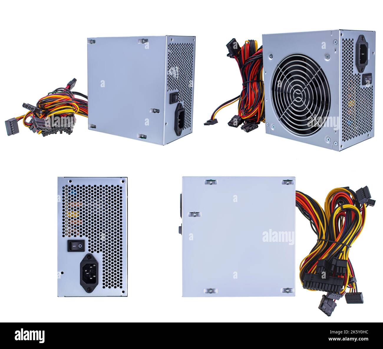 power supply for a computer, a spare part for a computer, on a white ...