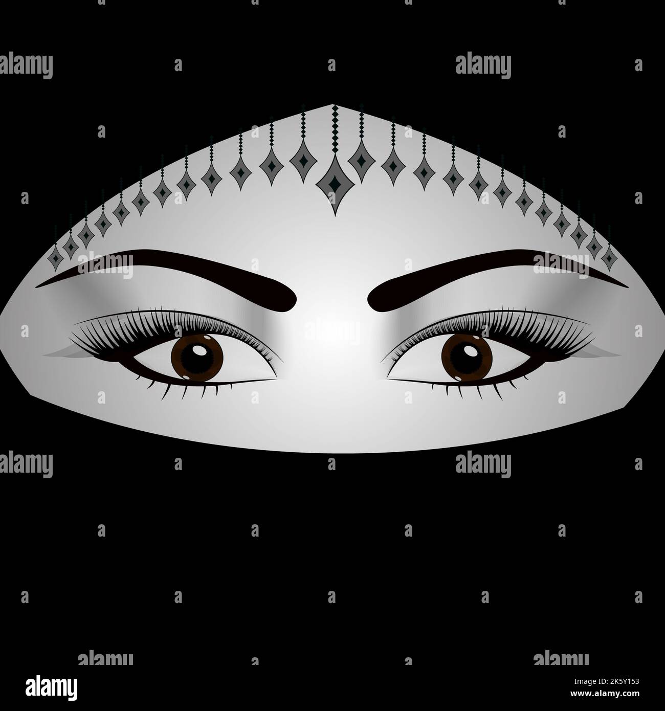 Beautiful face of arabic muslim woman, illustration Stock Photo - Alamy