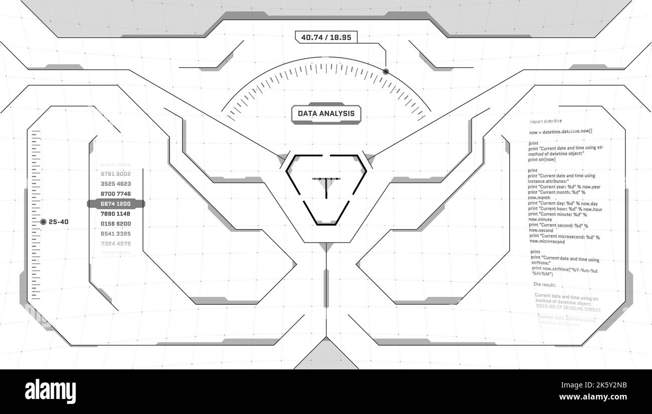VR HUD digital future interface triangular sight. Sci-fi virtual ...