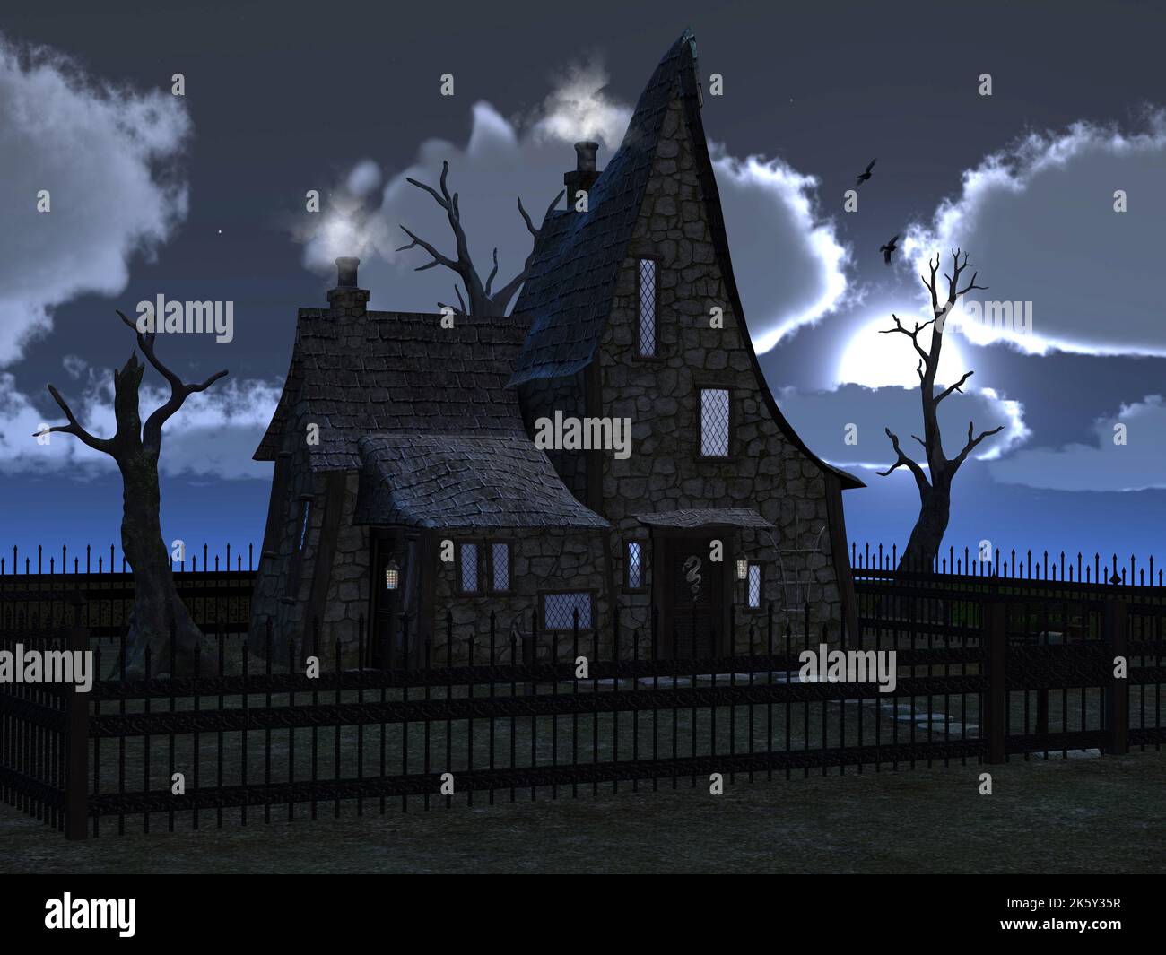 Ghost illustration house haunted hi-res stock photography and images ...