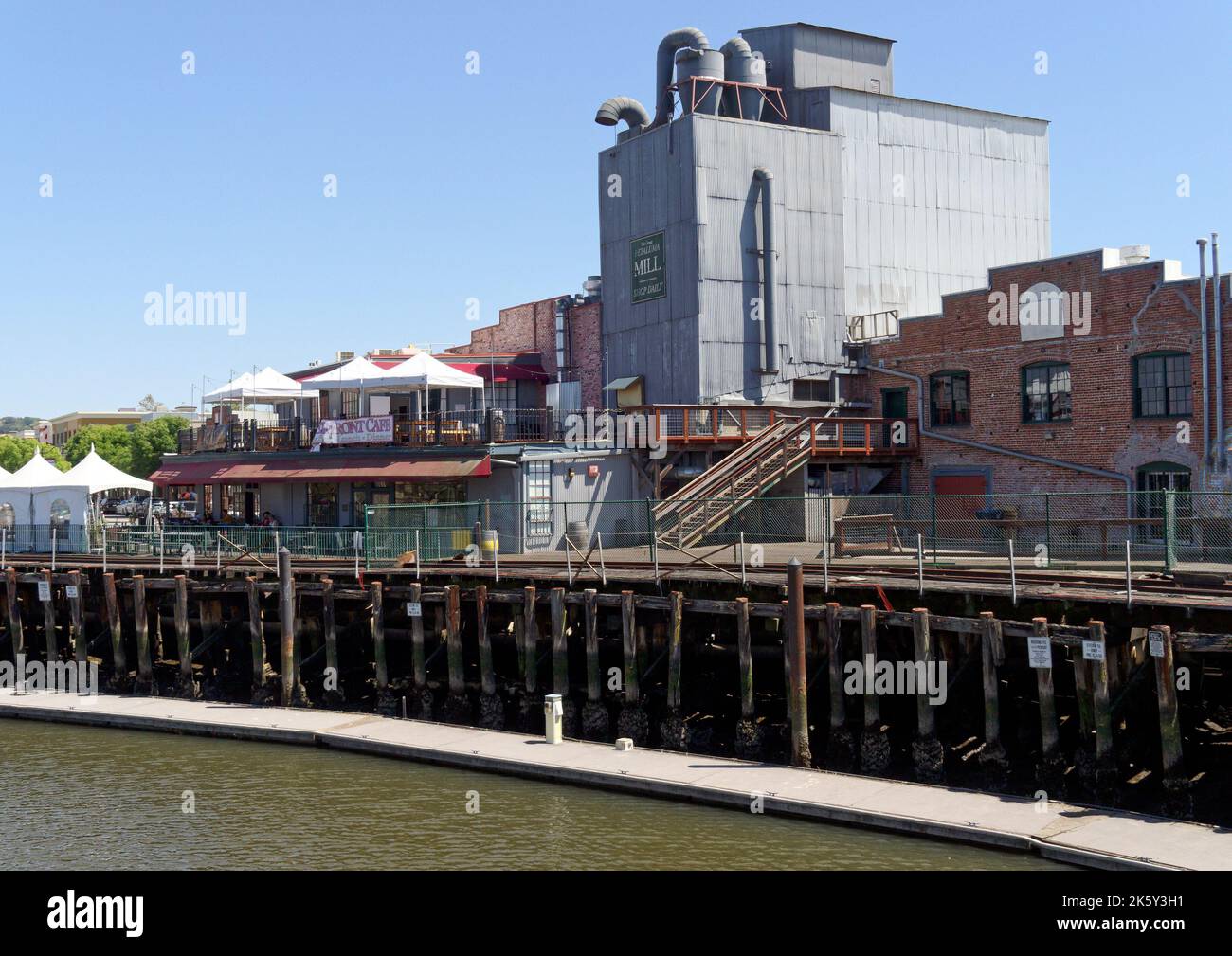 Old factory and industrial buildings along the quaysides in the ...