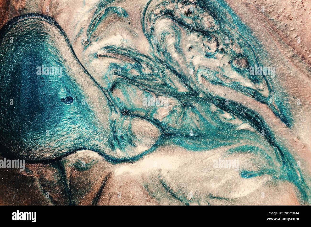 Abstract and exotic wavy structure. A combination of pearl white and ...