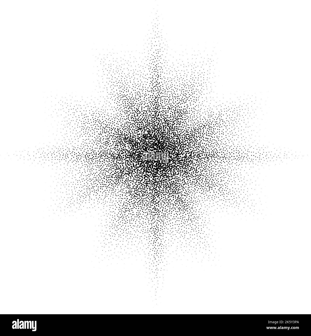 Dotted grain star. Black stipple shape. Abstract noise texture flower ...
