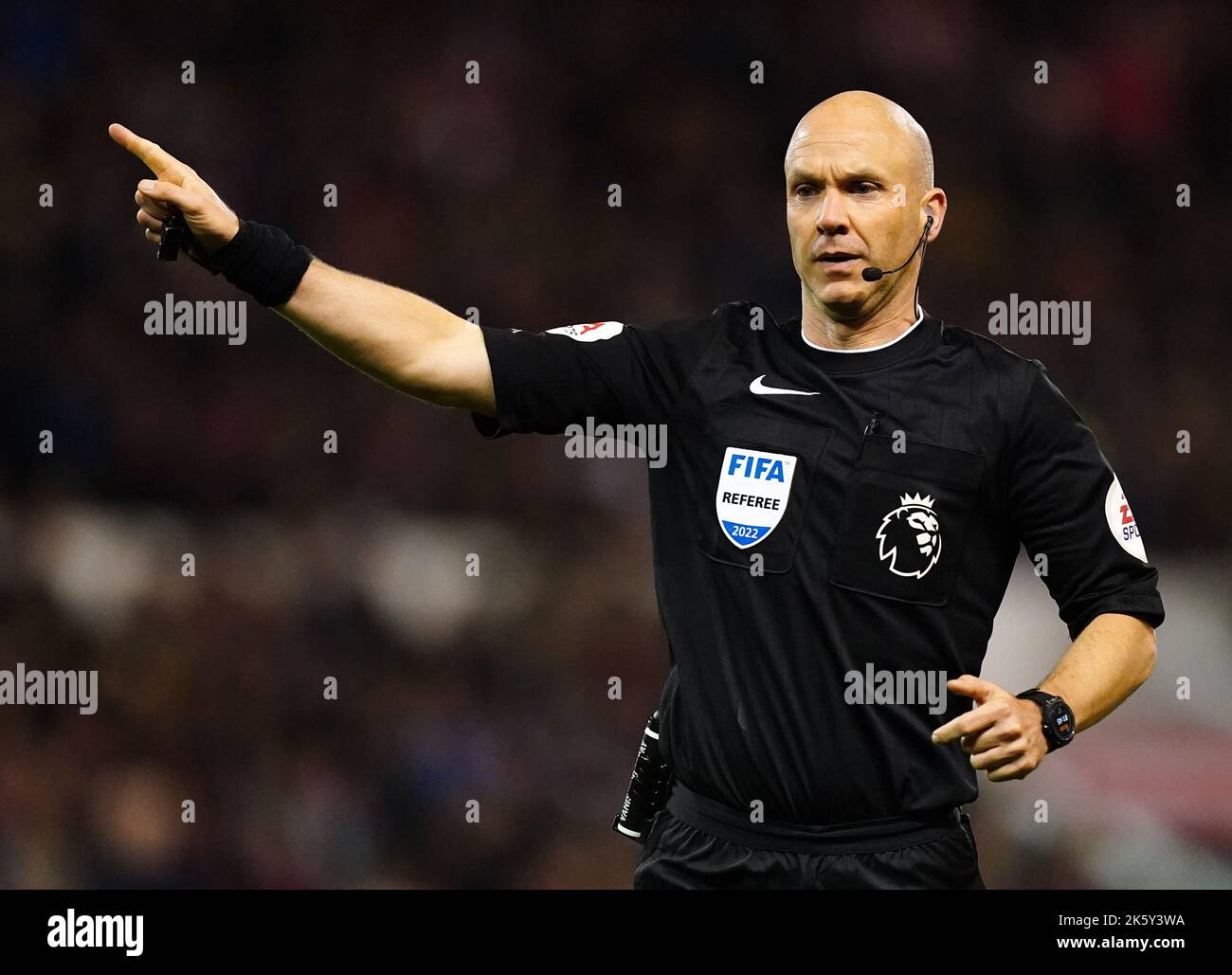Referee Anthony Taylor during the Premier League match at City Ground ...