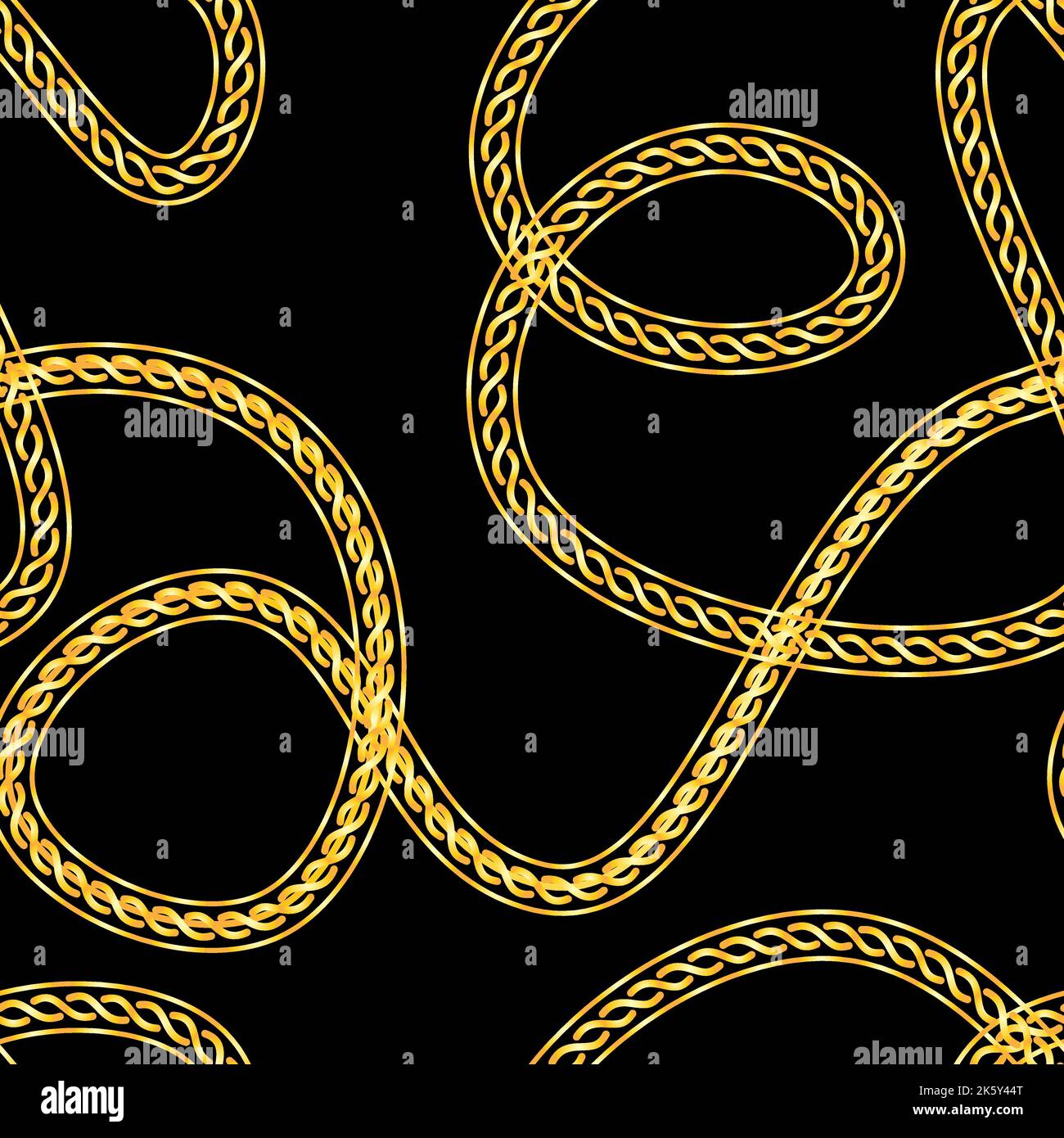 Seamless Bohemian Pattern With Gold Chains Stock Vector Image And Art Alamy