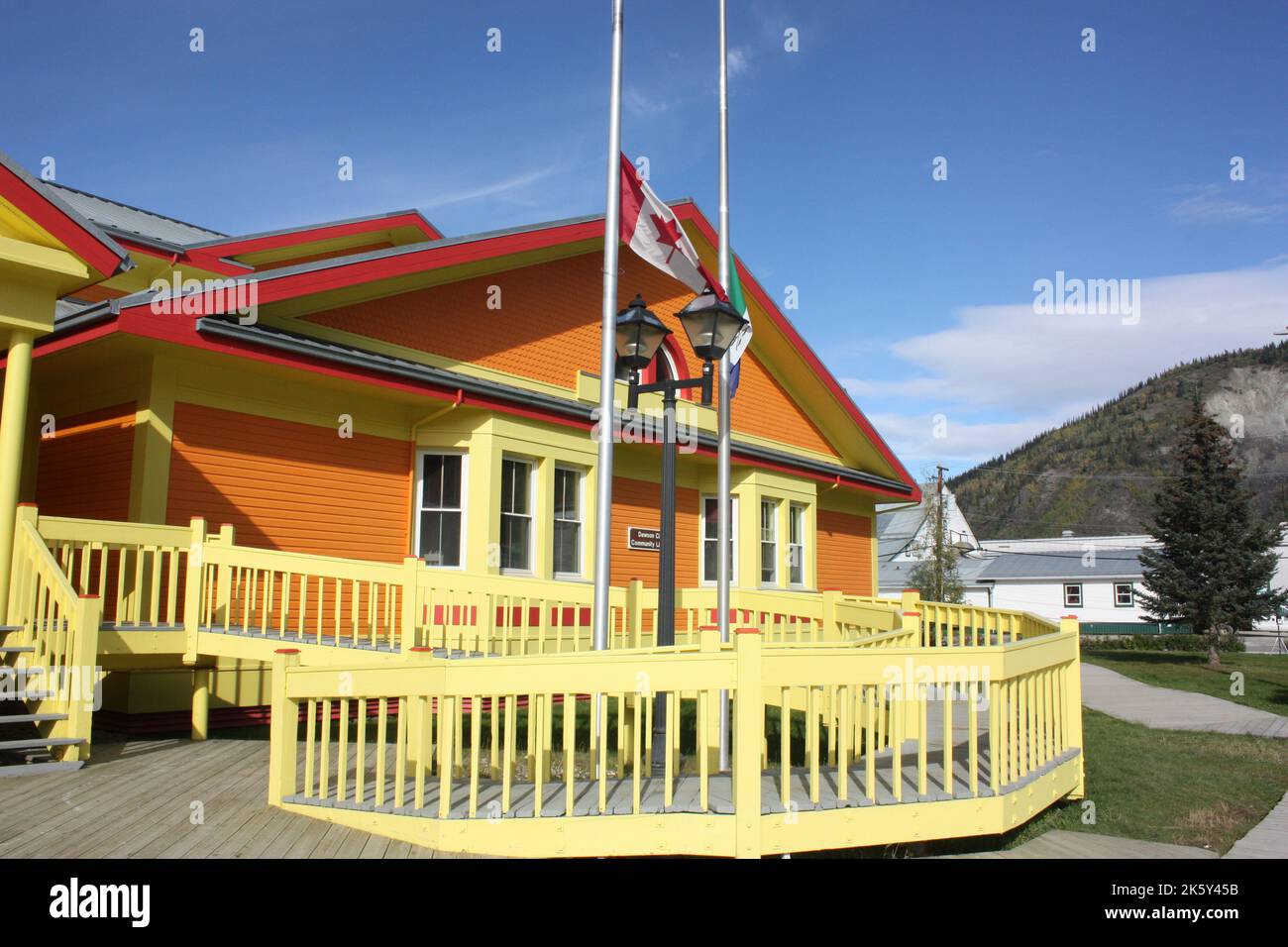 The Robert Service school in Dawson City, Yukon Territory, Canada with ...