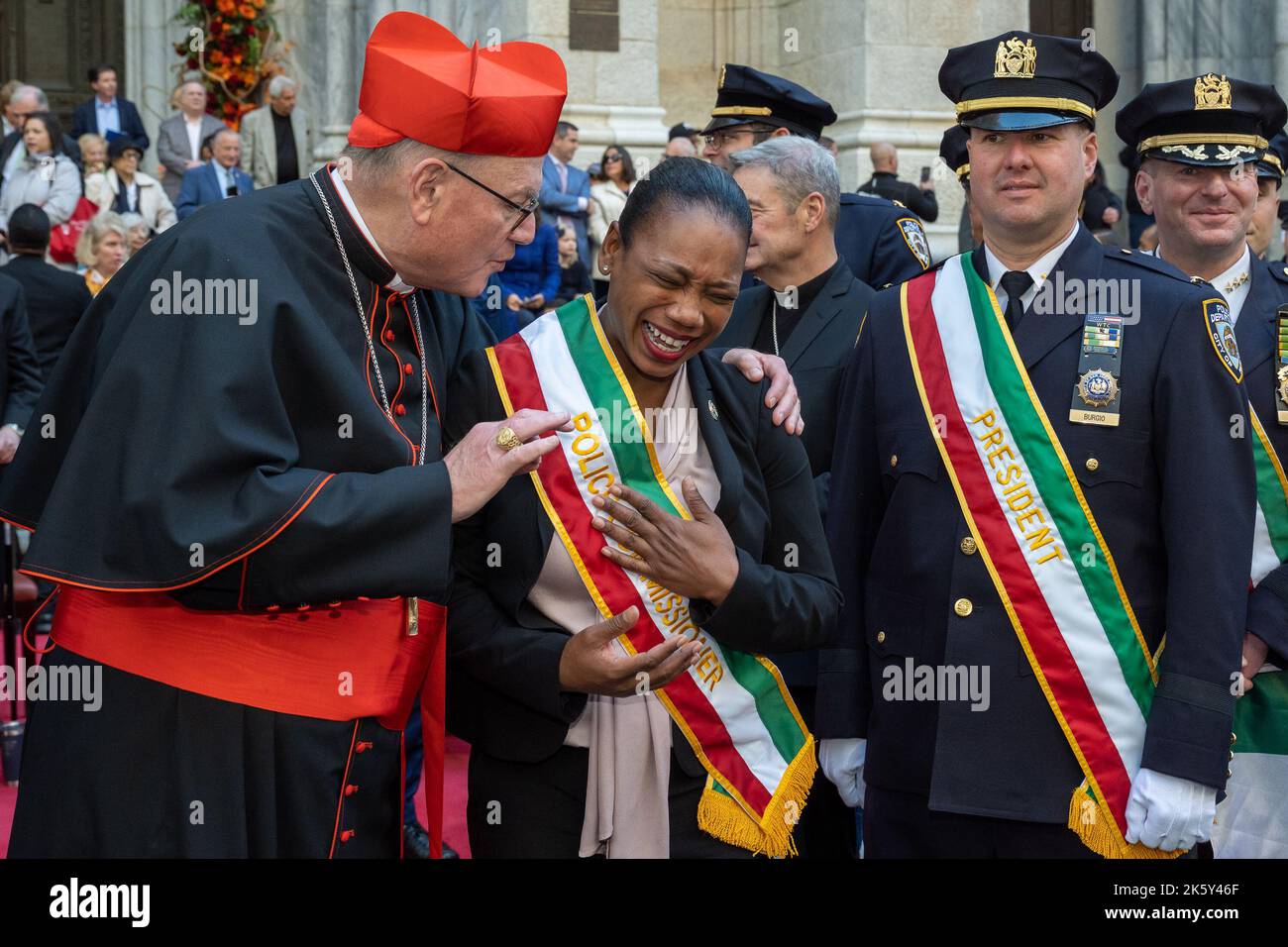 New York, NY, October 10, 2022, (L-R) Cardinal Timothy Dolan, NYPD ...