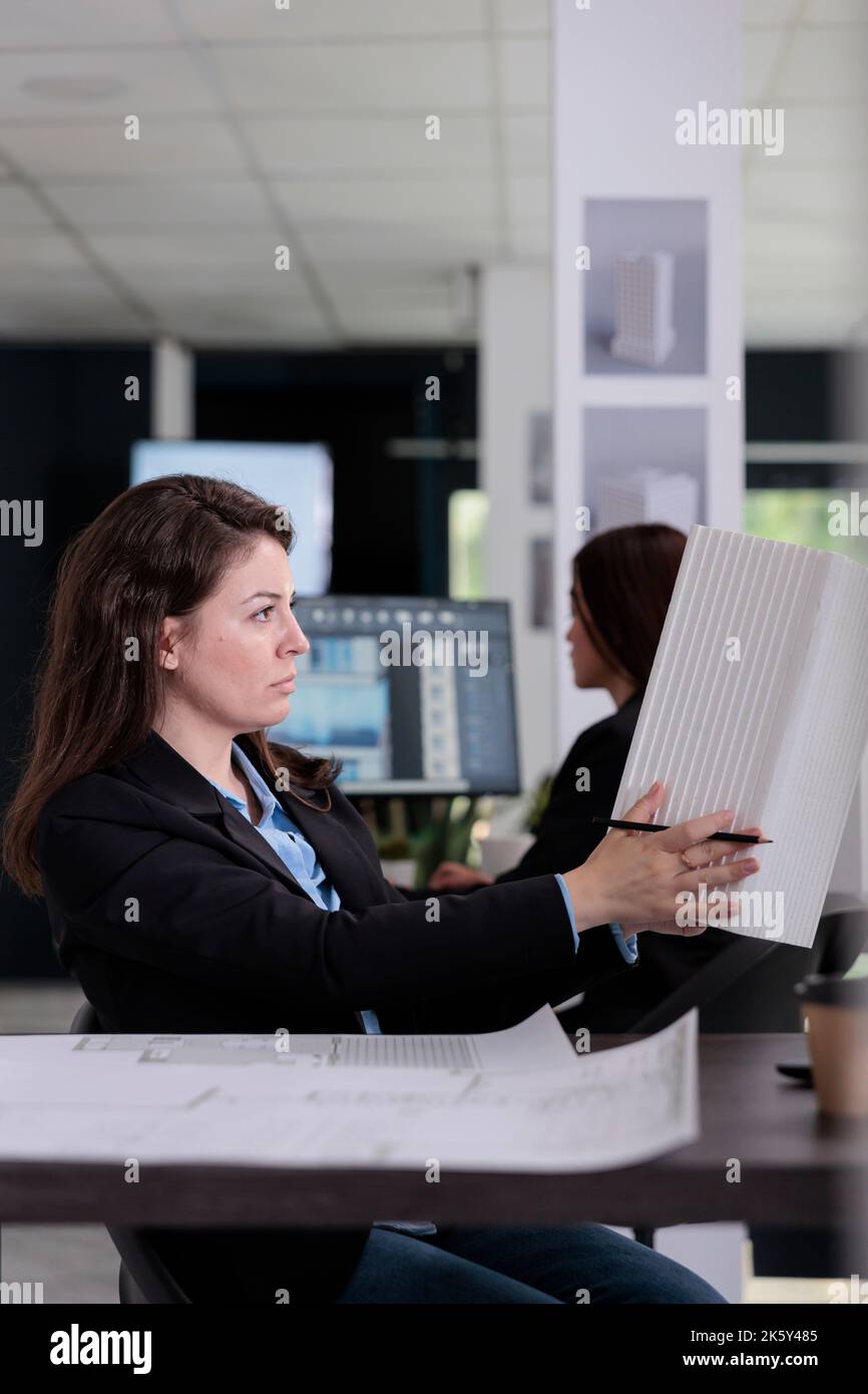 Architect Holding Building 3d Printed Model Drawing Project Blueprints Architecture Office