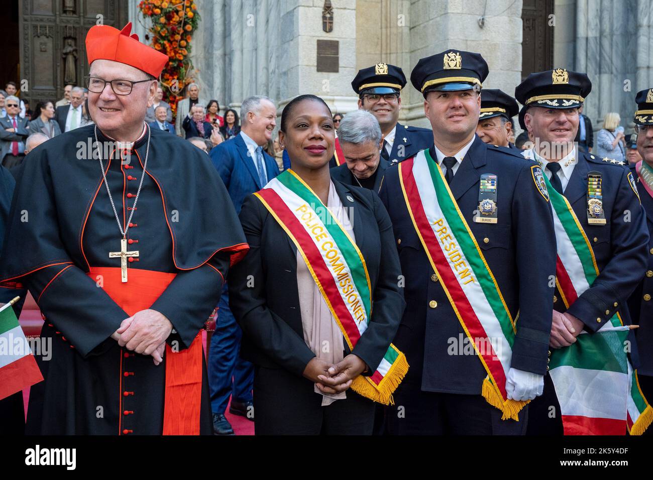 New York, NY, October 10, 2022, (L-R) Cardinal Timothy Dolan, NYPD ...