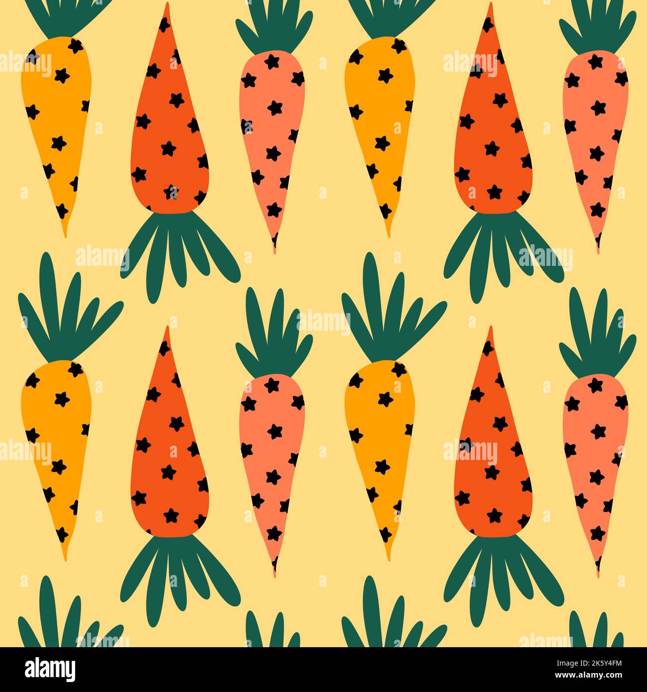 Cartoon vegetable seamless carrot pattern for wrapping paper and ...