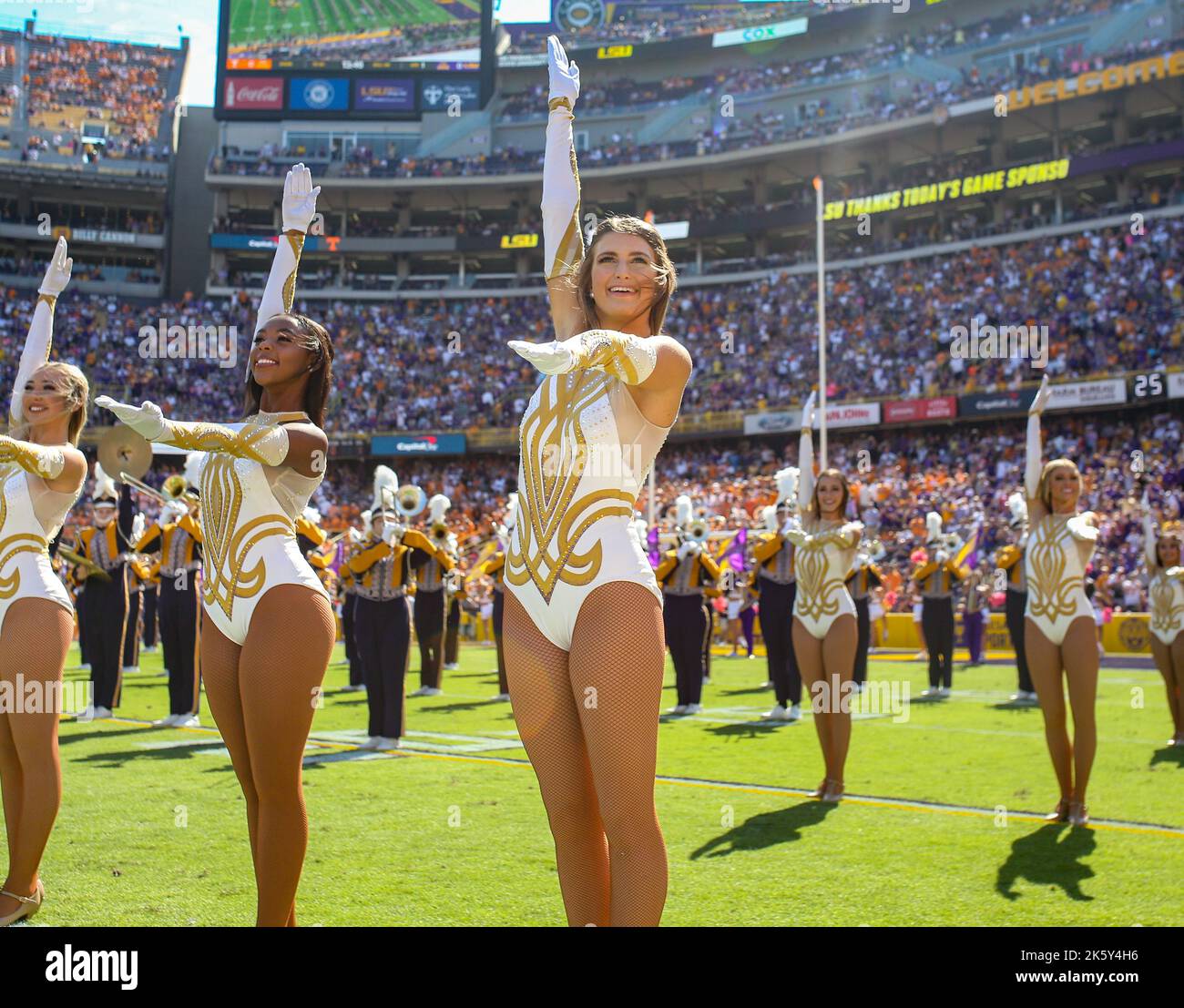 Baton Rouge, LA, USA. 8th Oct, 2022. The LSU Golden Girls do their ...