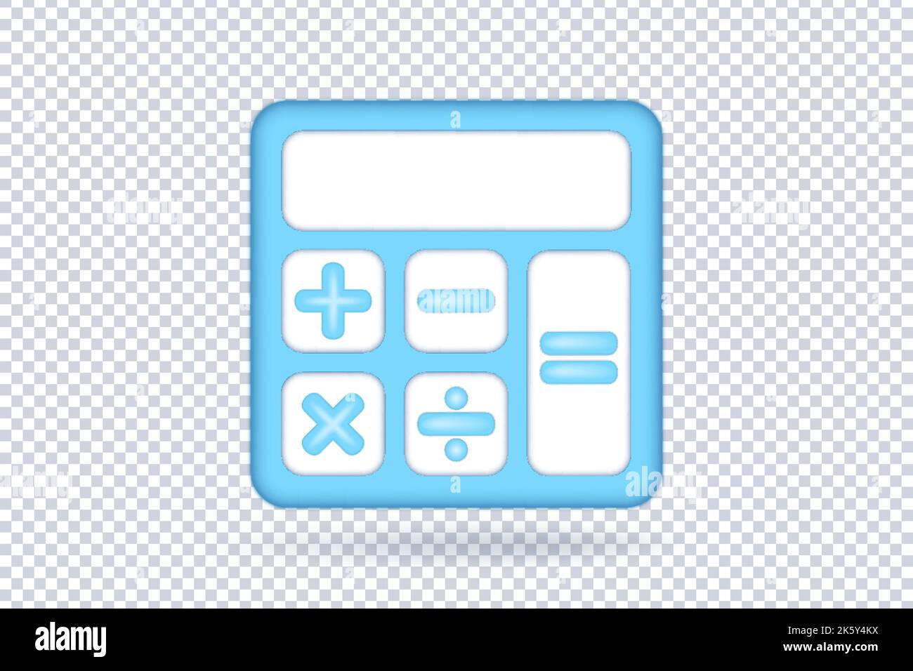 Calculator, math device on transparent background. Realistic blue ...
