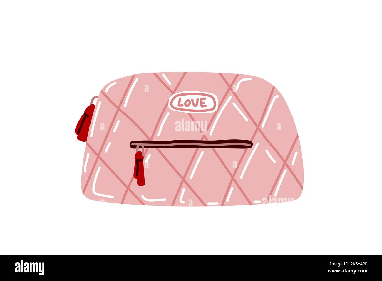 Pastel pink bag,cosmetic pouch for women.Vector illustration Stock ...