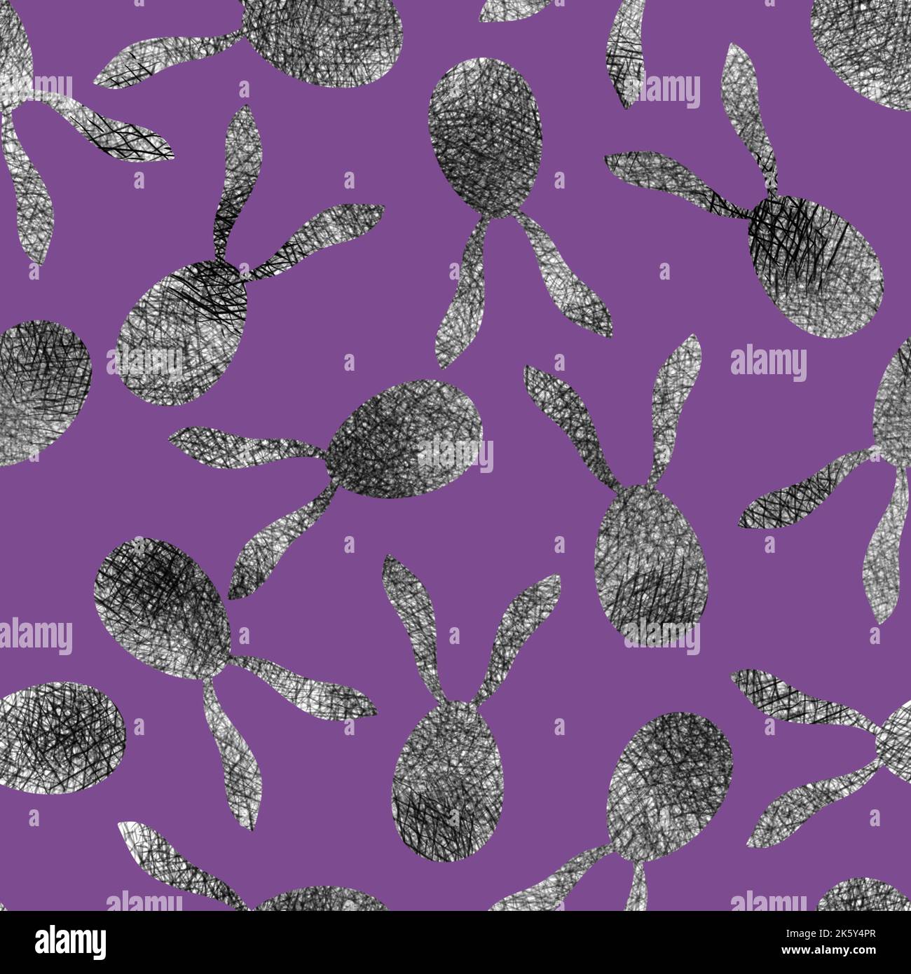 Easter eggs seamless cartoon rabbit ears pattern for wrapping paper and ...