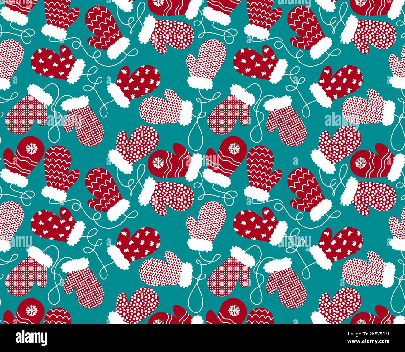 Winter warm kids gloves seamless Christmas weather pattern for wrapping ...