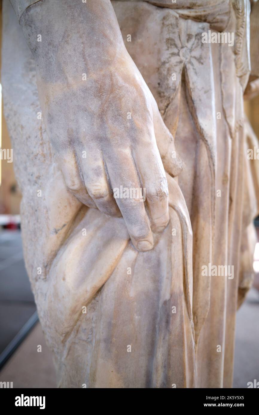 Statue of St Peter inside the Museum of the Church of Orsanmichele in ...