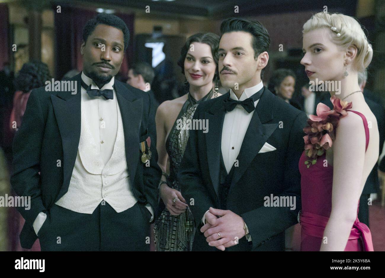 AMSTERDAM, from left: John David Washington, Margot Robbie, Rami Malek ...