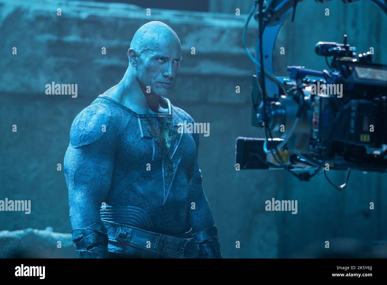 BLACK ADAM, Dwayne Johnson, on set, 2022. ph: Frank Masi / © Warner ...