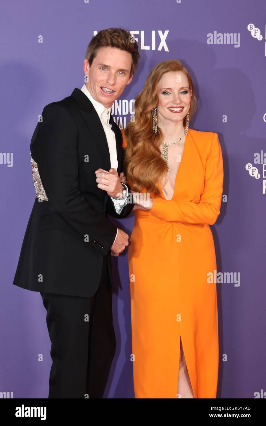Eddie Redmayne and Jessica Chastain, The Good Nurse - UK Premiere, BFI ...