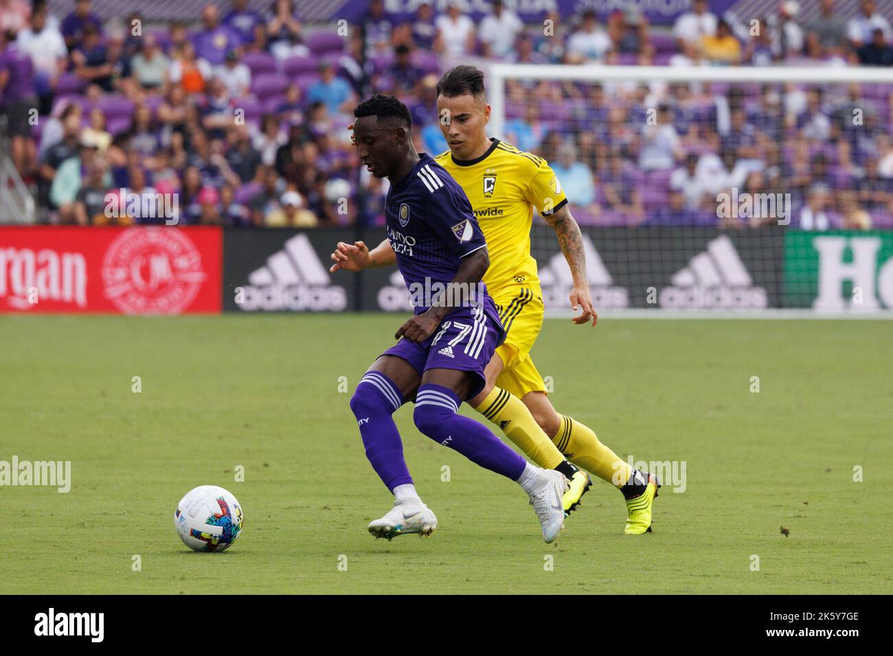 ORLANDO, FL - OCTOBER 9: Facundo Torres of Orlando City battles for the ...