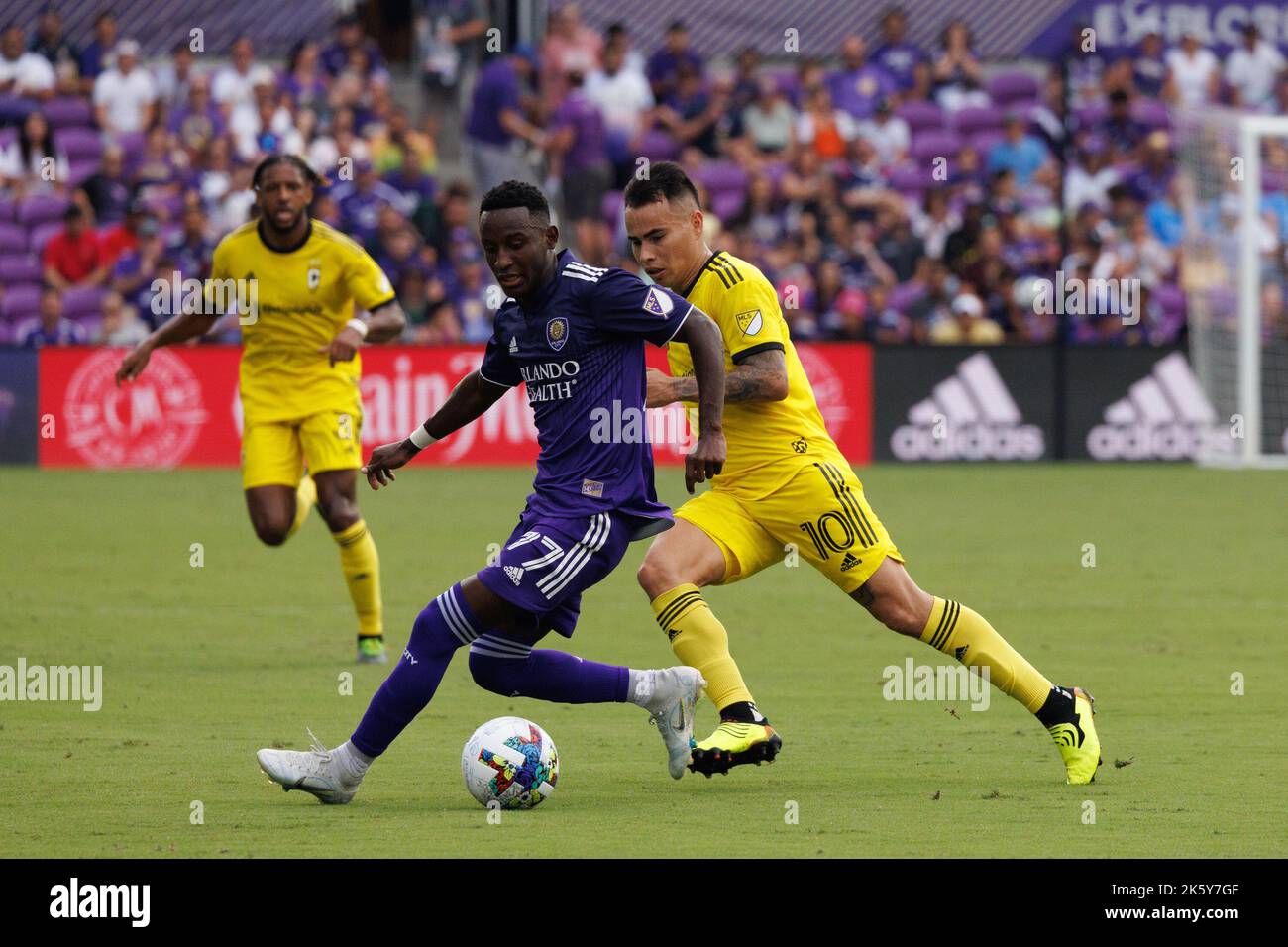 ORLANDO, FL - OCTOBER 9: Facundo Torres of Orlando City battles for the ...