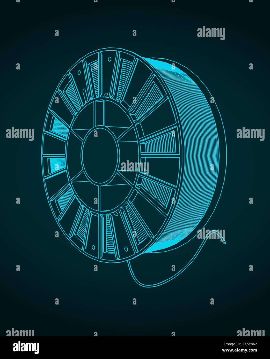 Stylized vector illustration of coil for 3D printing Stock Vector Image ...