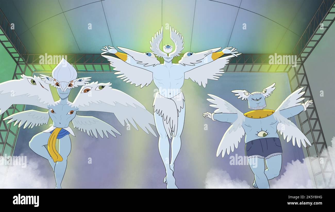 LITTLE DEMON, from left: Raphael (voice: Kieran Valla), Michael (voice ...