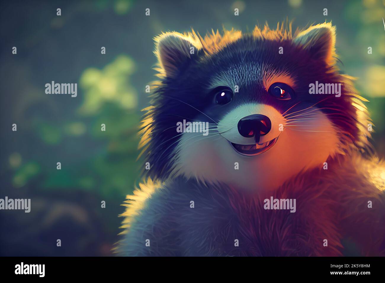 Smiling raccoon illustration hi-res stock photography and images - Alamy