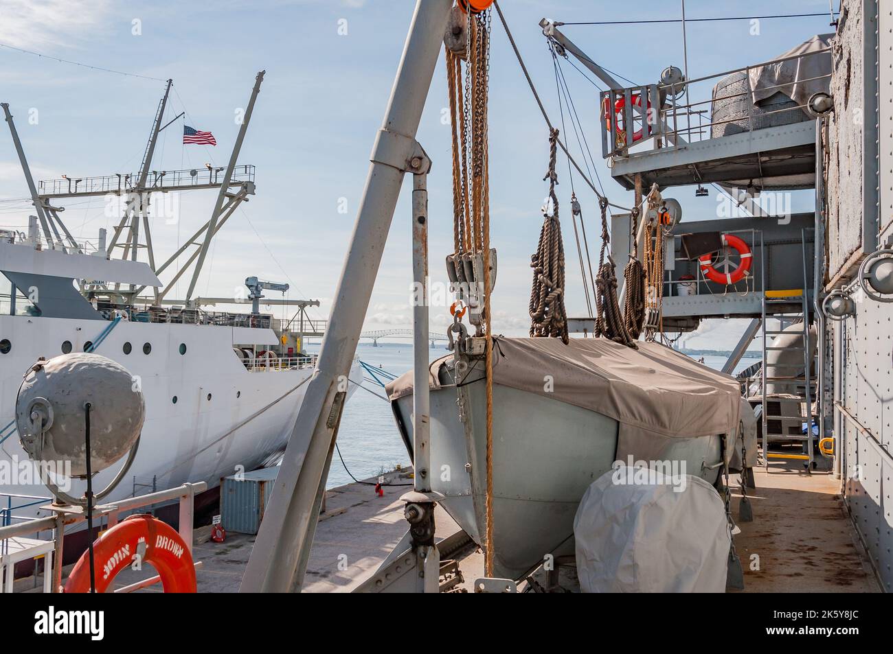 Lifeboat on the JW Brown Liberty Ship, Baltimore Harbor, Maryland USA ...