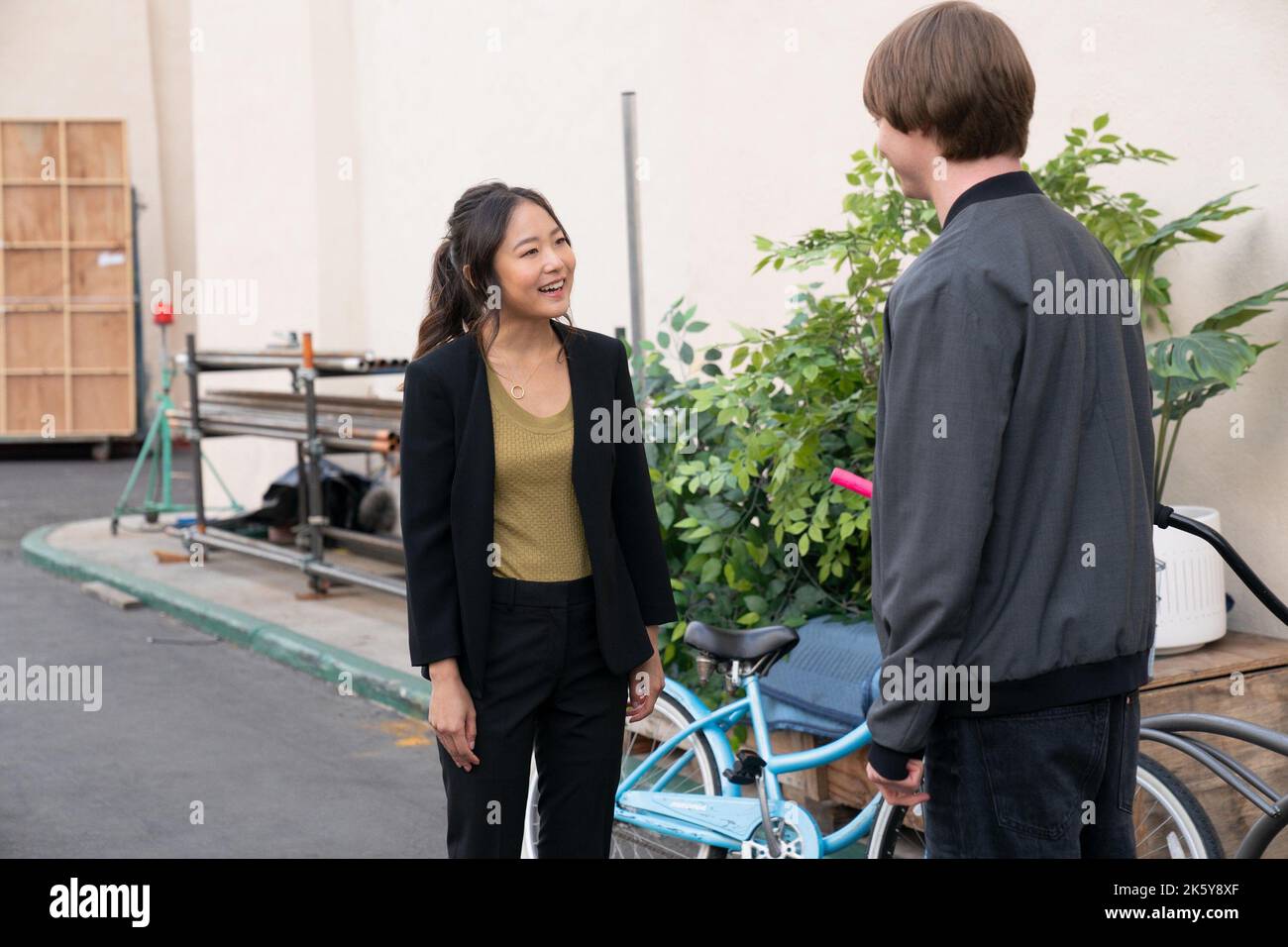 REBOOT, from left: Krista Marie Yu, Calum Worthy (back to camera ...