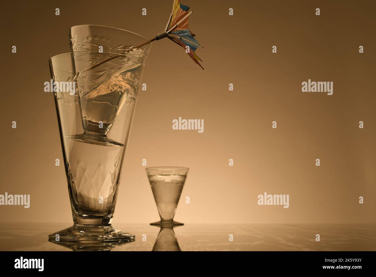 Various sizes of crystal glassware Stock Photo - Alamy