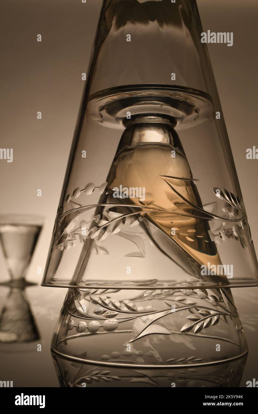 Various sizes of crystal glassware Stock Photo - Alamy