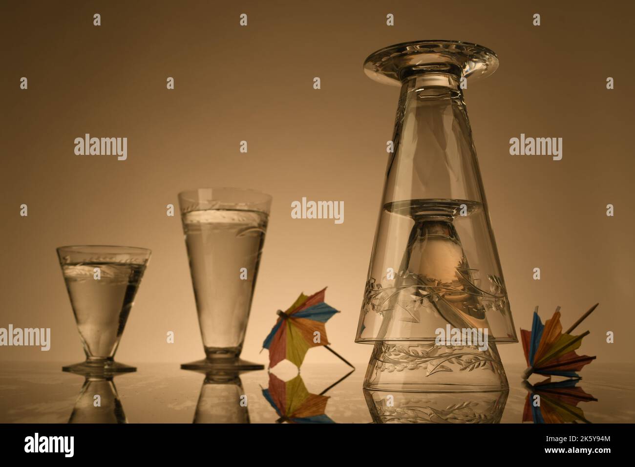 Various sizes of crystal glassware Stock Photo - Alamy