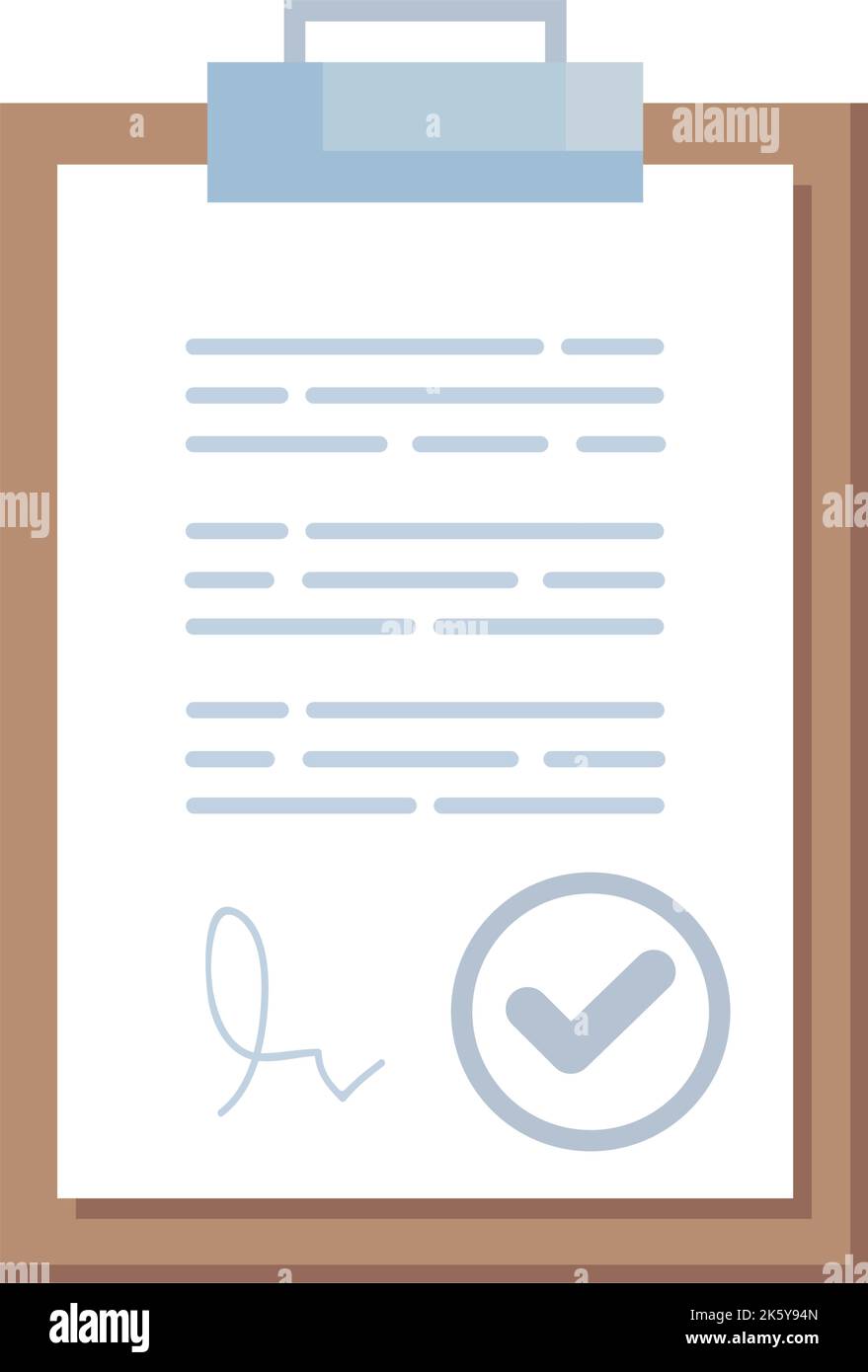 clipboard contract with signature Stock Vector Image & Art - Alamy