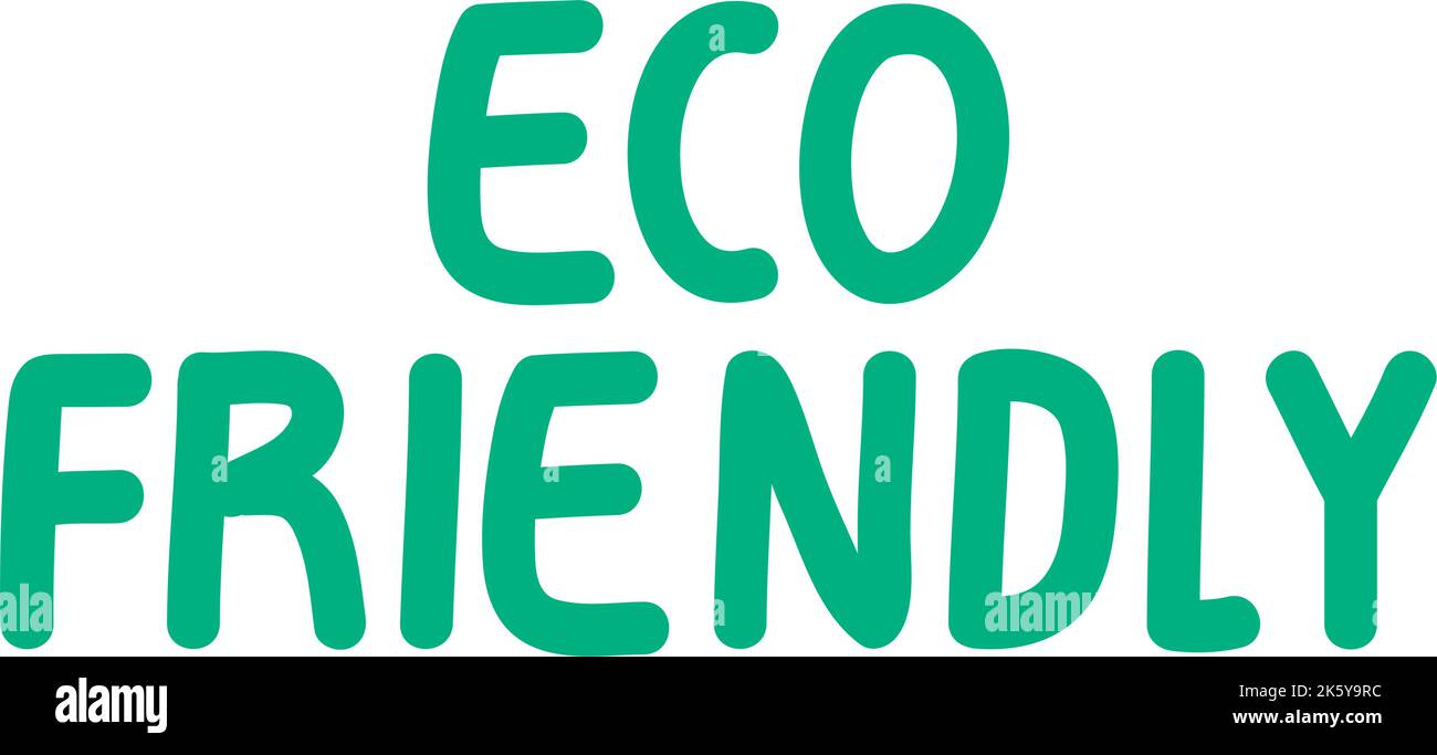 eco friendly lettering green Stock Vector Image & Art - Alamy