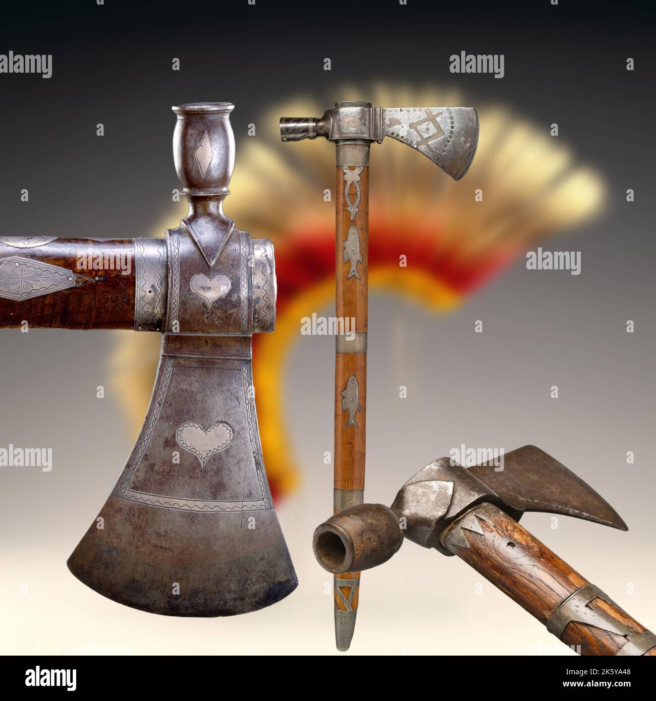 Native North America Art - Tomahawks Stock Photo - Alamy