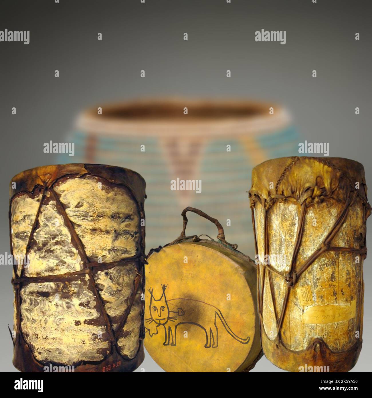 Native North America Art Drums Stock Photo - Alamy